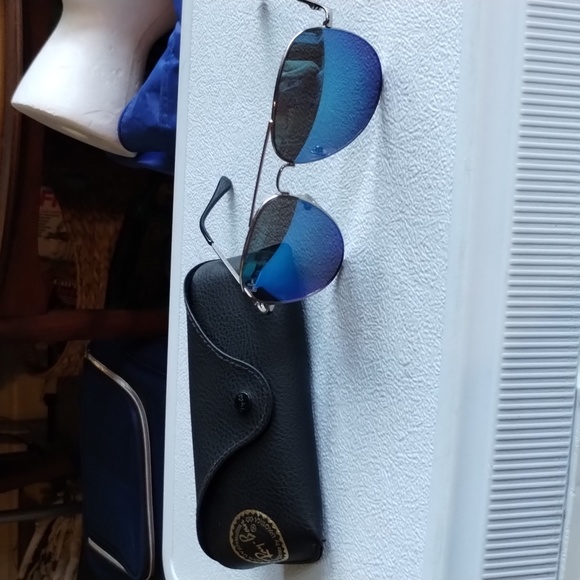 Ray-Ban | Accessories | Ray Ban Blue Lens Aviator Sunglasses | Poshmark